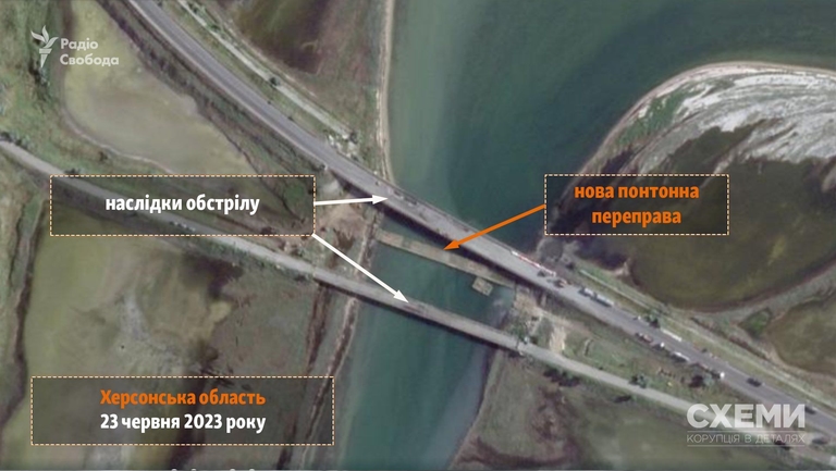 Satellite imagery shows new pontoon crossing under Chonhar Bridge after ...