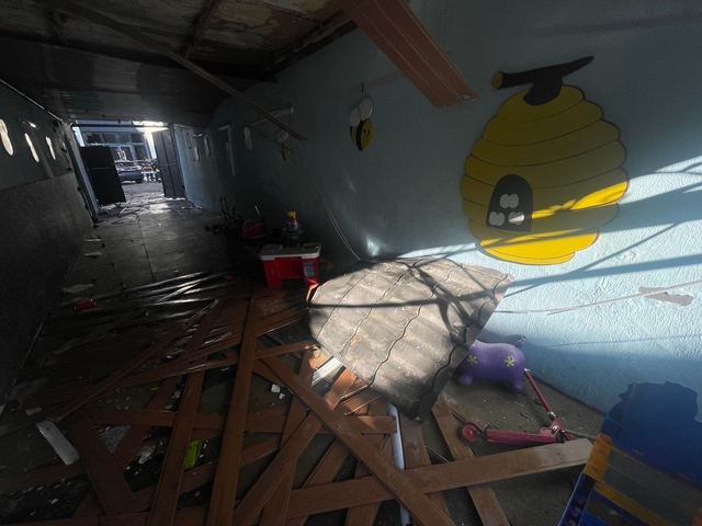 Russian drone hits kindergarten in Kharkiv