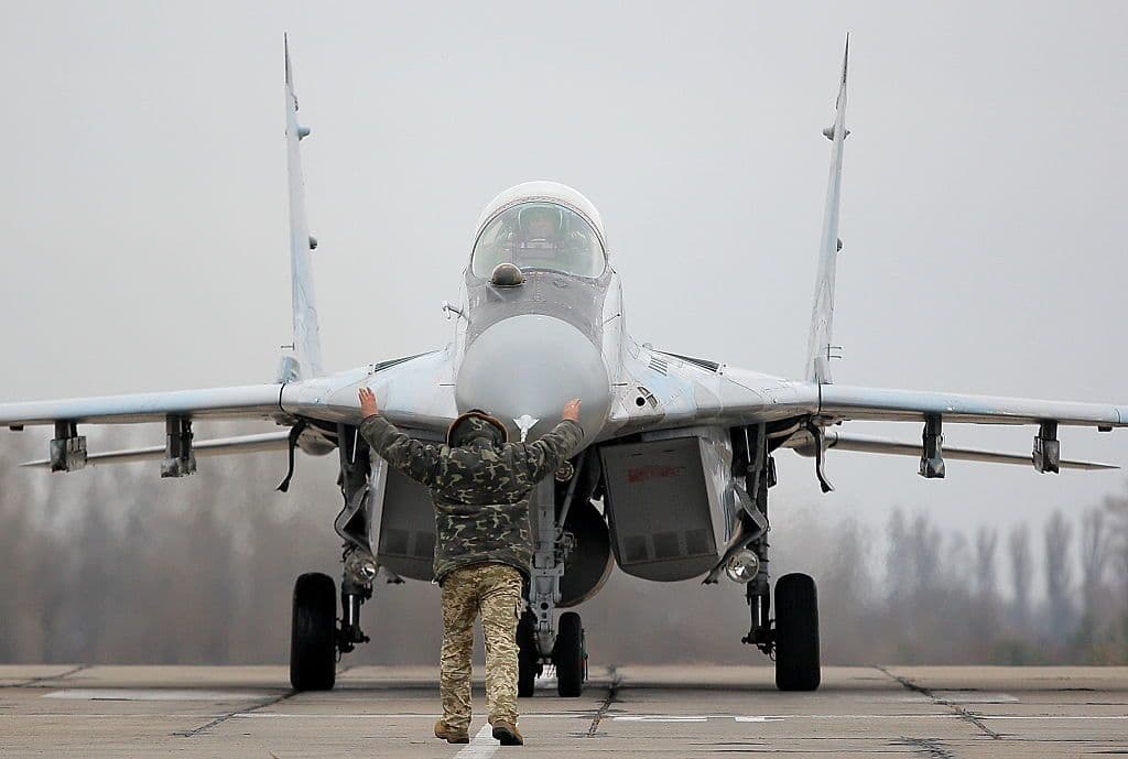 Ukraine 'lost' MiG-29 fighter jet as Russia claims attack on airbase