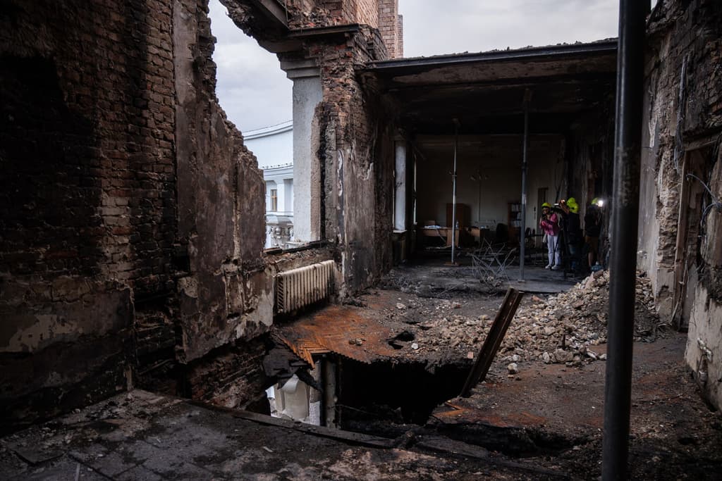 Charred walls, splintered floors: Inside Ukraine’s government ...