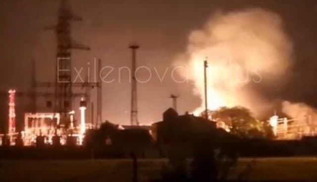 Reported Ukrainian drone attack starts fire at electrical substation in ...