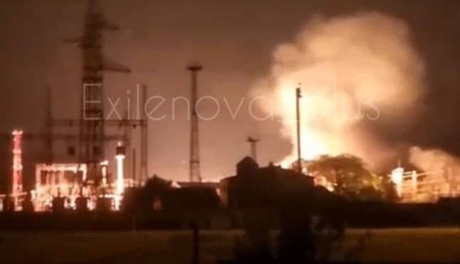 Reported Ukrainian drone attack starts fire at electrical substation in ...