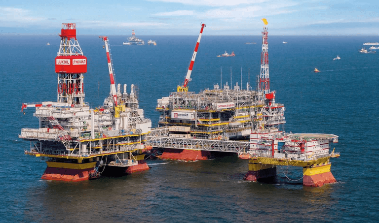 Russian oil rig in Caspian Sea halts production after Ukrainian drone ...